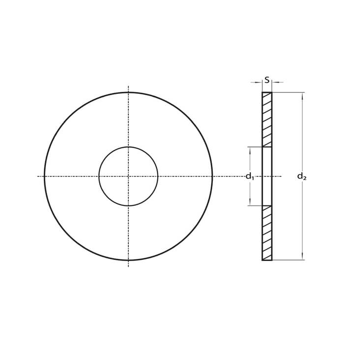 Ροδέλες πολύ φαρδιές DIN 440 : Ροδέλες λεπτές DIN 440 inox A2 12 x 48